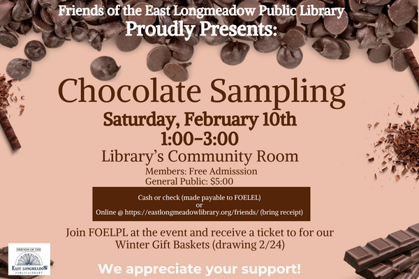FOELPL – Chocolate Sampling – East Longmeadow Public Library